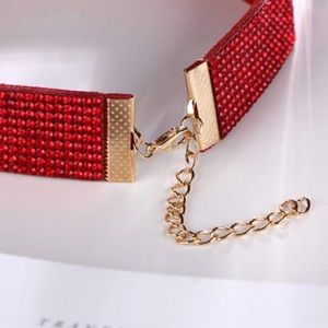 Jewelry | Full Rhinestone Red Choker | Poshmark